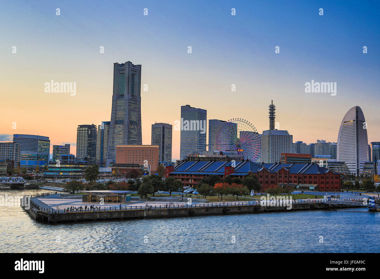 Japan, Yokohama City, Yokohama Skyline, Landmark Building Stock Photo ...