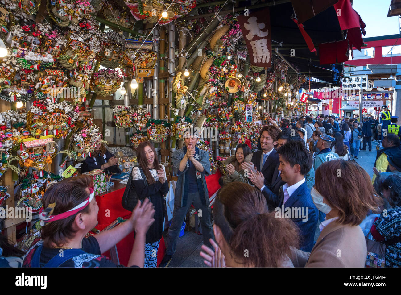 Japan, Tokyo City, Asakusa District, Tori no Ichi festival Stock Photo ...
