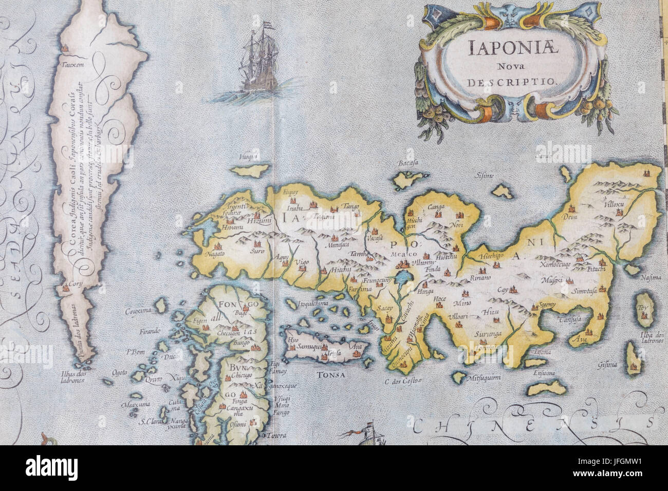 17th century Map of Japan by Jansson Stock Photo - Alamy