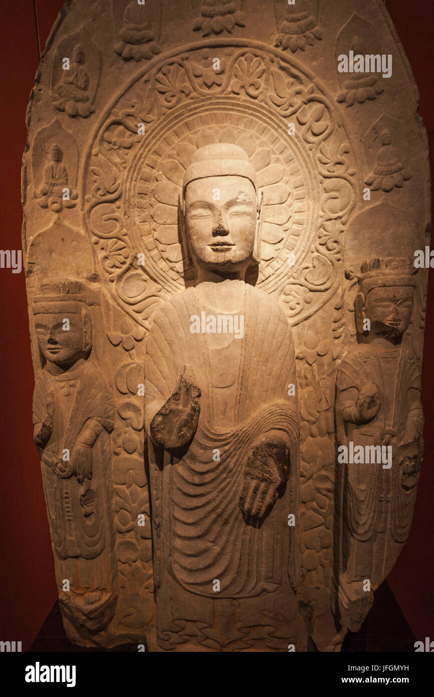 China, Shanghai, Shanghai Museum, Northern Dynasty (534-550 ADS) Stone ...