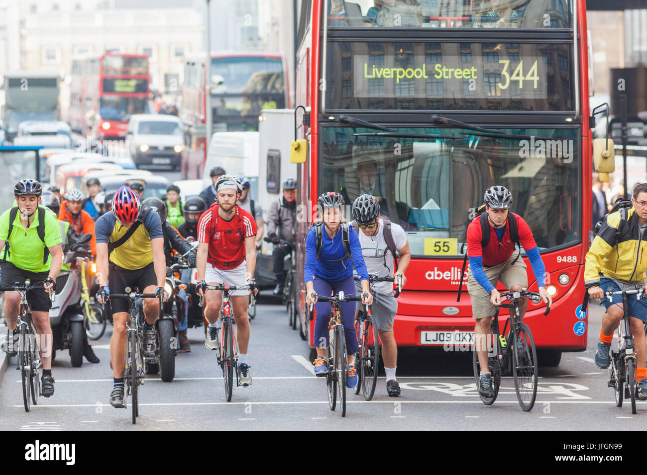 England, London, City of London, Cyclists Stock Photo - Alamy