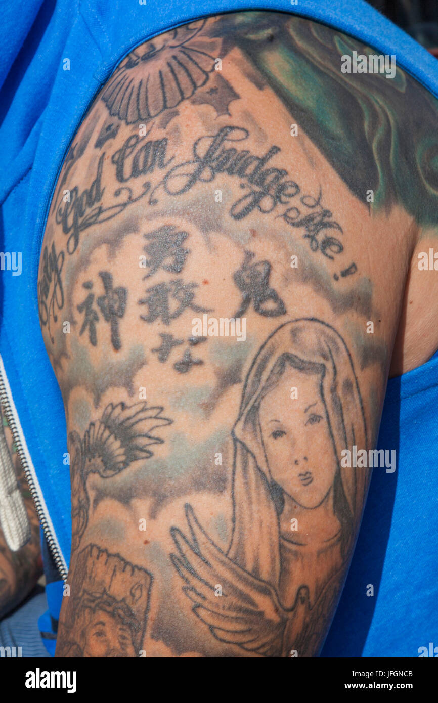 England, London, London Tattoo Convention, Tattoo Stock Photo - Alamy