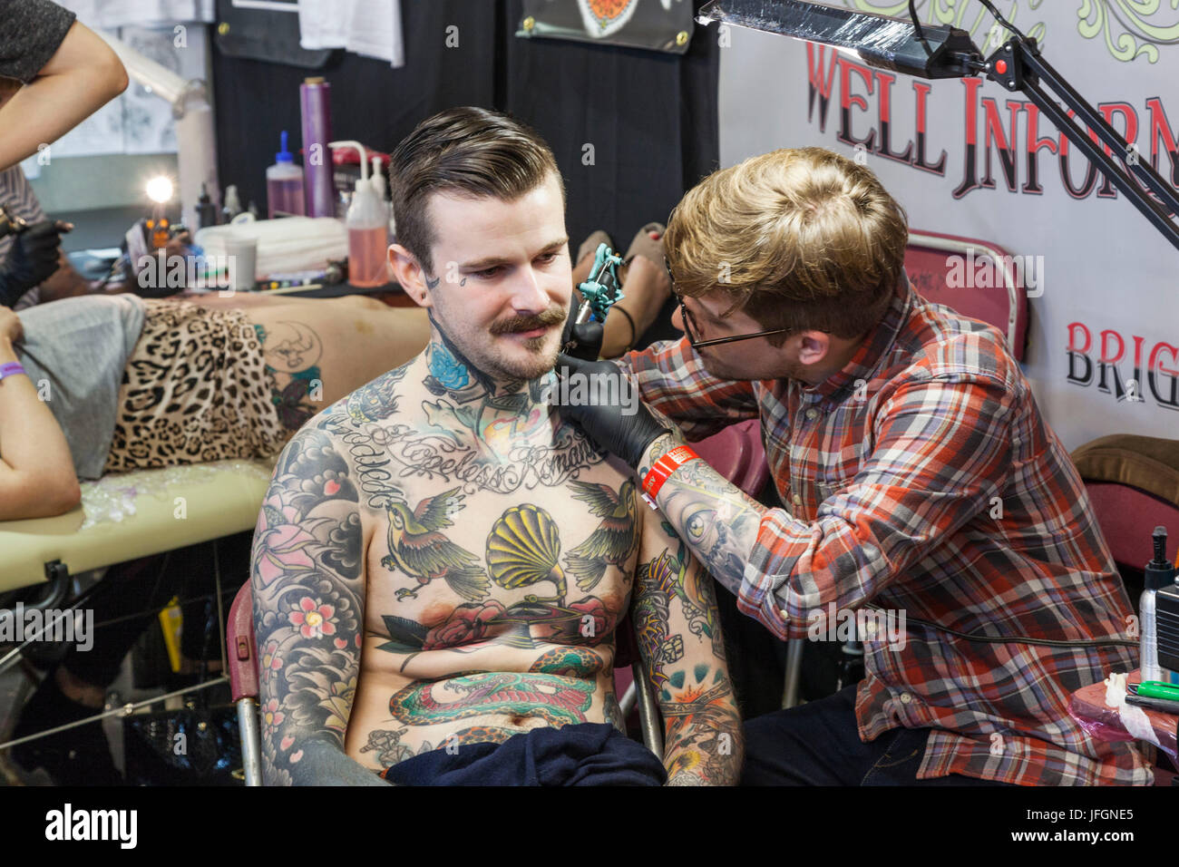 England, London, London Tattoo Convention, Tattooing Stock Photo - Alamy