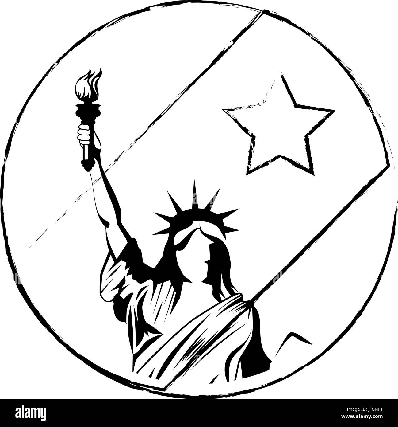 Lady liberty vector vectors Black and White Stock Photos & Images - Alamy