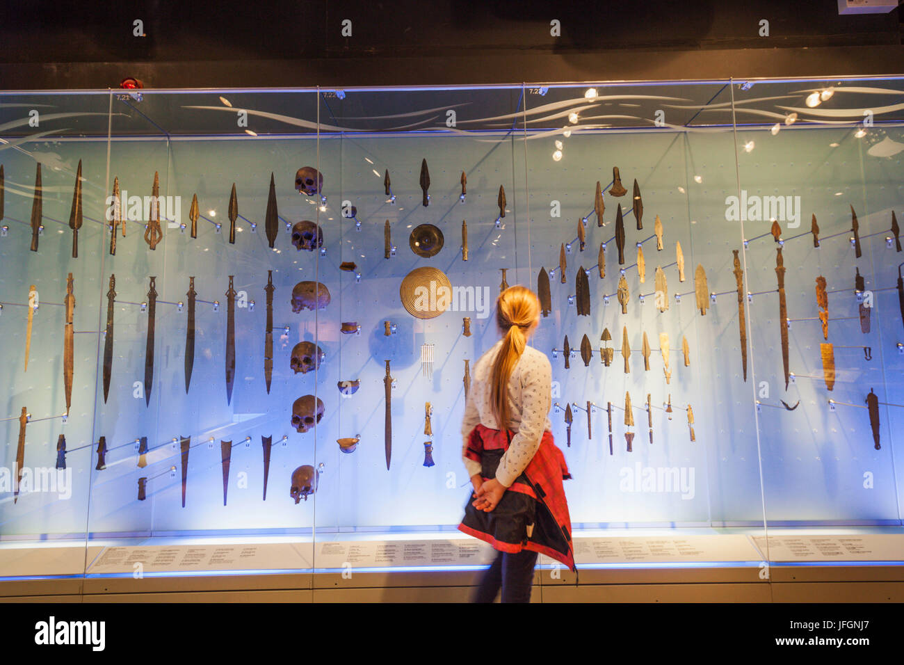 England, London, The City, Museum of London, Exhibit of Ancient Bronze ...