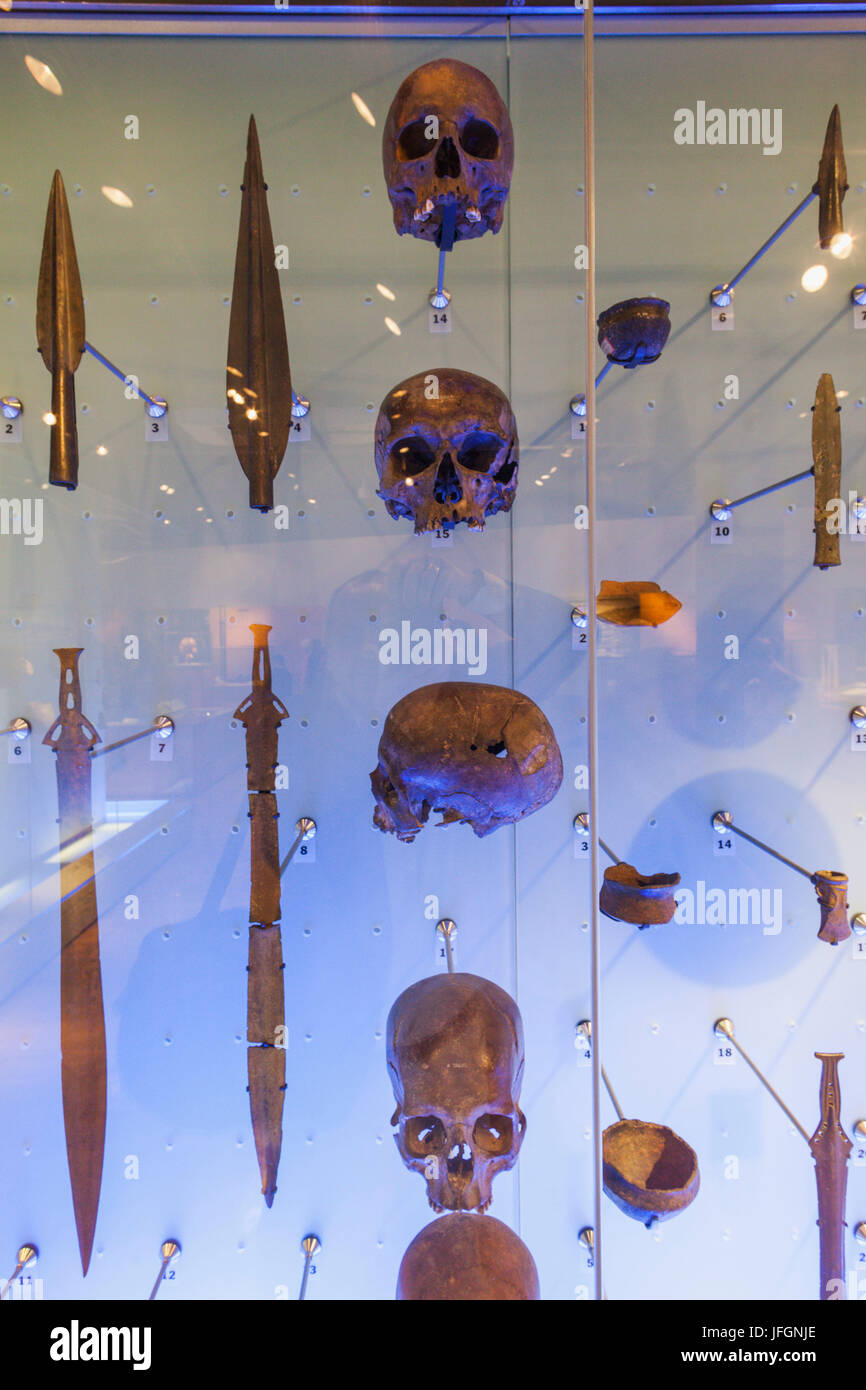 England, London, The City, Museum of London, Exhibit of Ancient Bronze ...