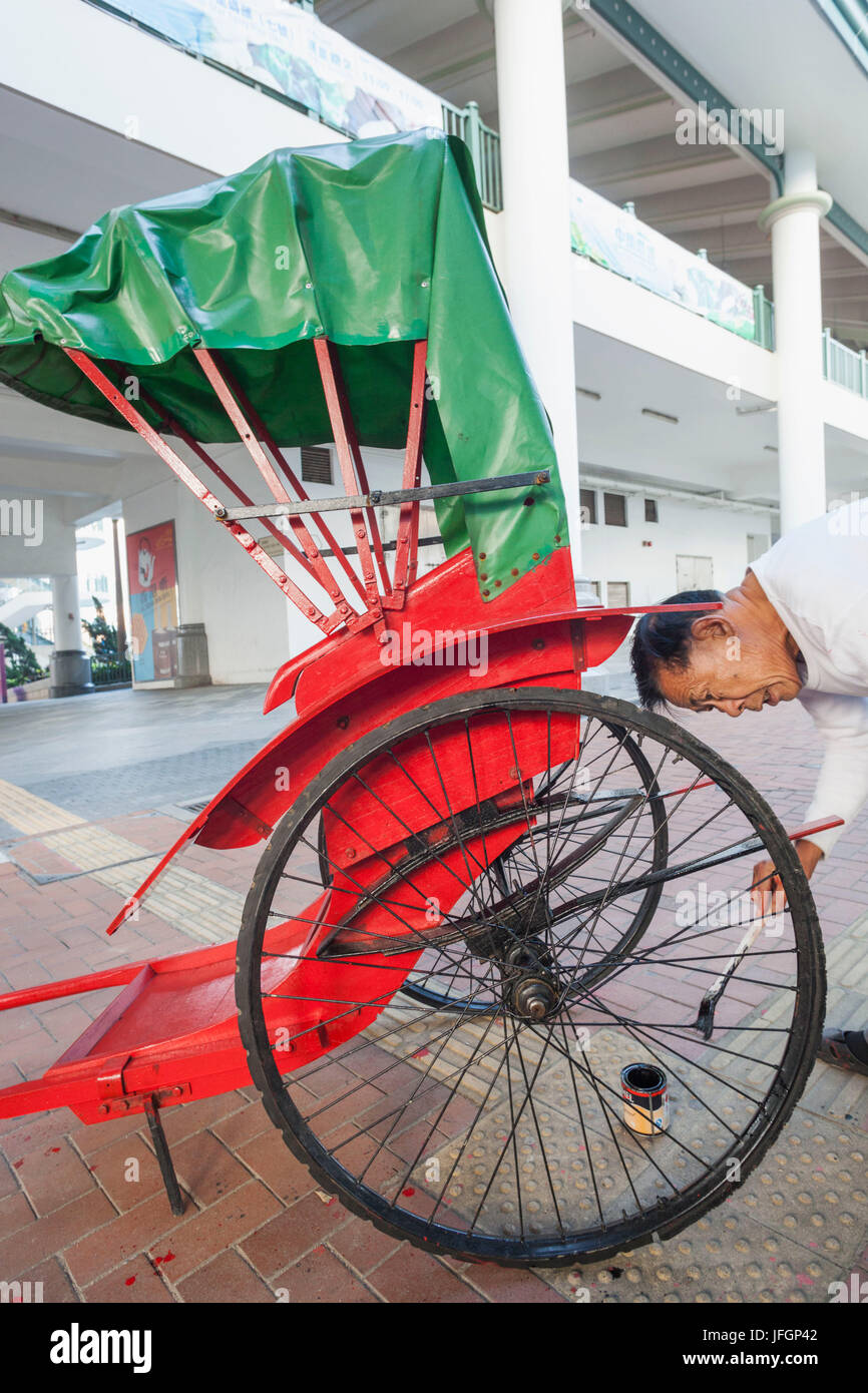 China, Hong Kong, Central, Rickshaw Stock Photo - Alamy