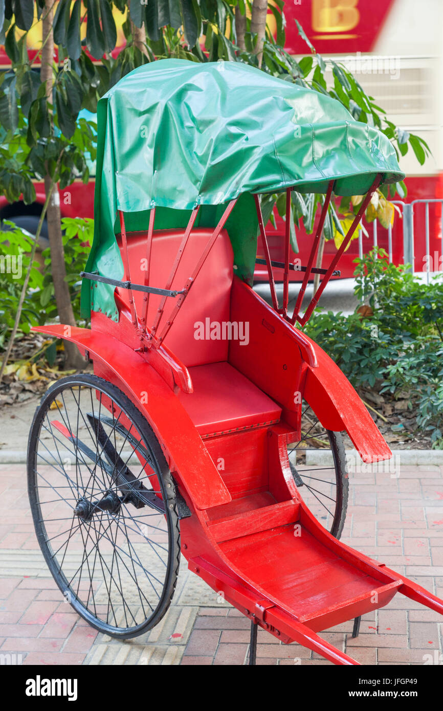 China, Hong Kong, Central, Rickshaw Stock Photo, Royalty Free Image ...