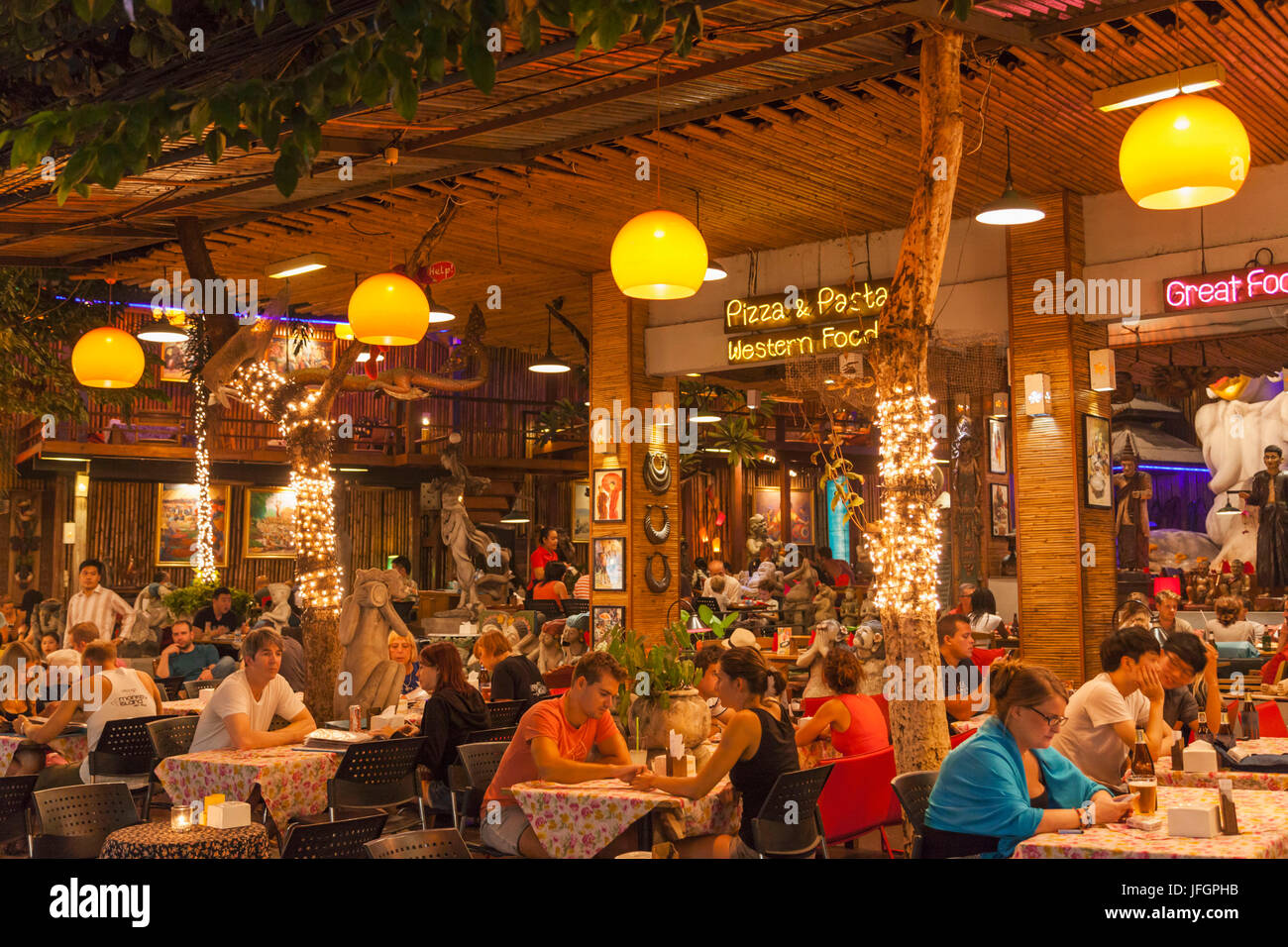 Thailand, Bangkok, Khaosan Road, Typical Restaurants Stock Photo - Alamy