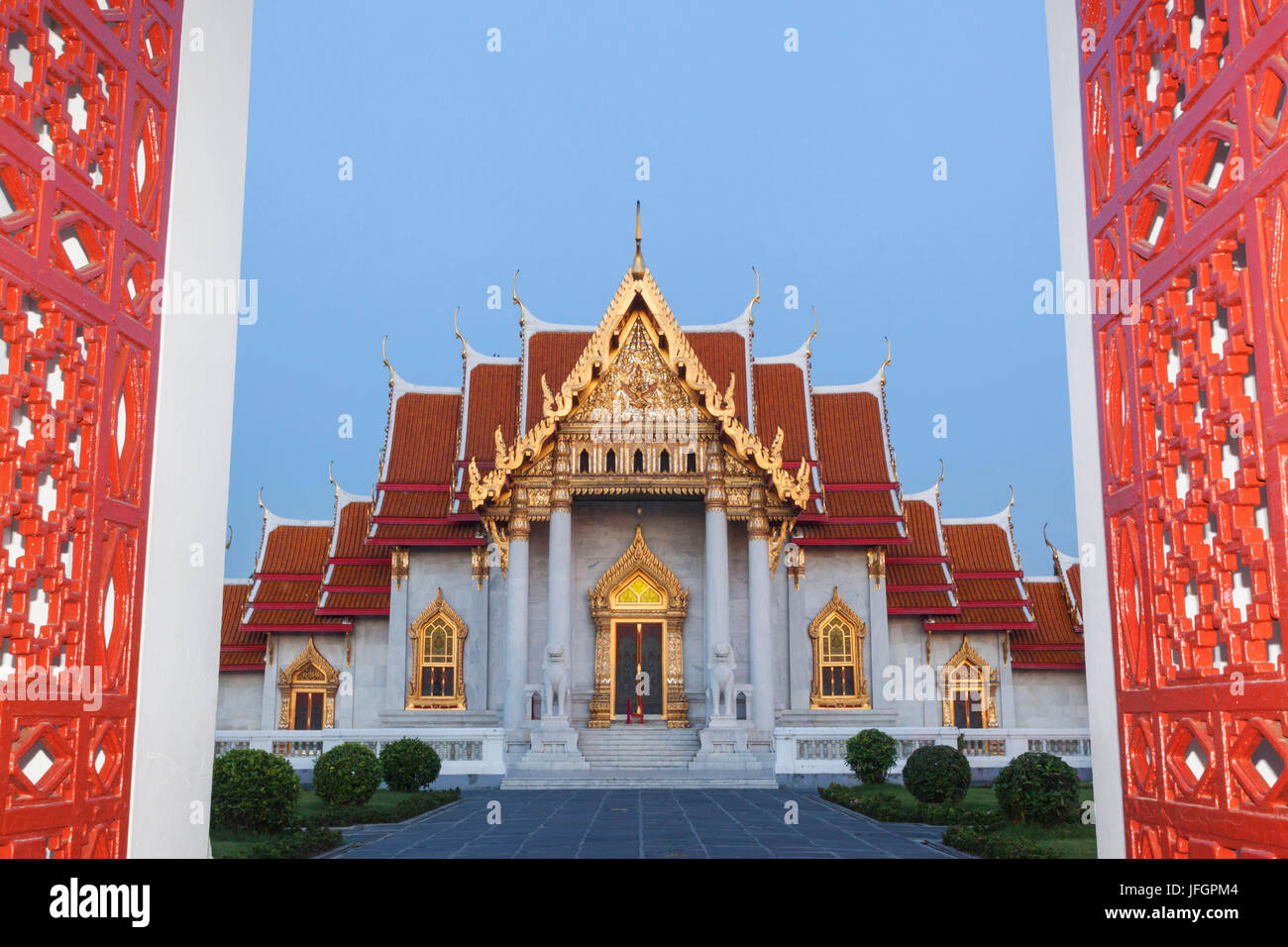 Thailand, Bangkok, Wat Benchamabophit aka The Marble Temple Stock Photo ...
