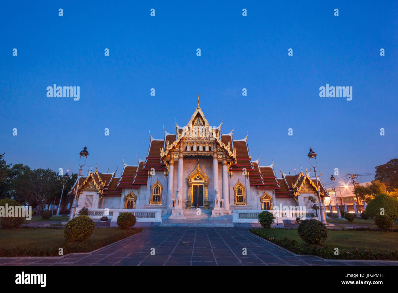 Thailand, Bangkok, Wat Benchamabophit aka The Marble Temple Stock Photo ...
