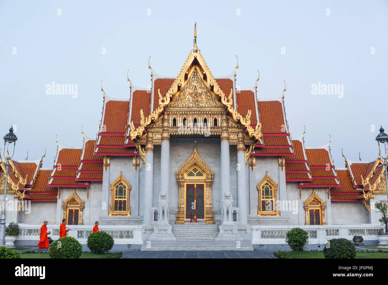 Thailand, Bangkok, Wat Benchamabophit aka The Marble Temple Stock Photo ...