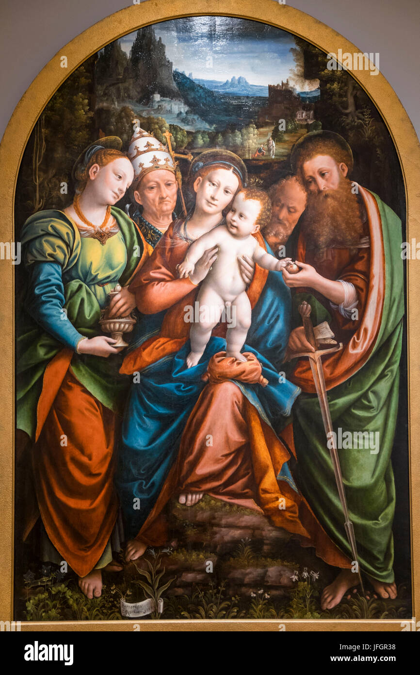 England, London, Trafalgar Square, The National Gallery, Painting of ...