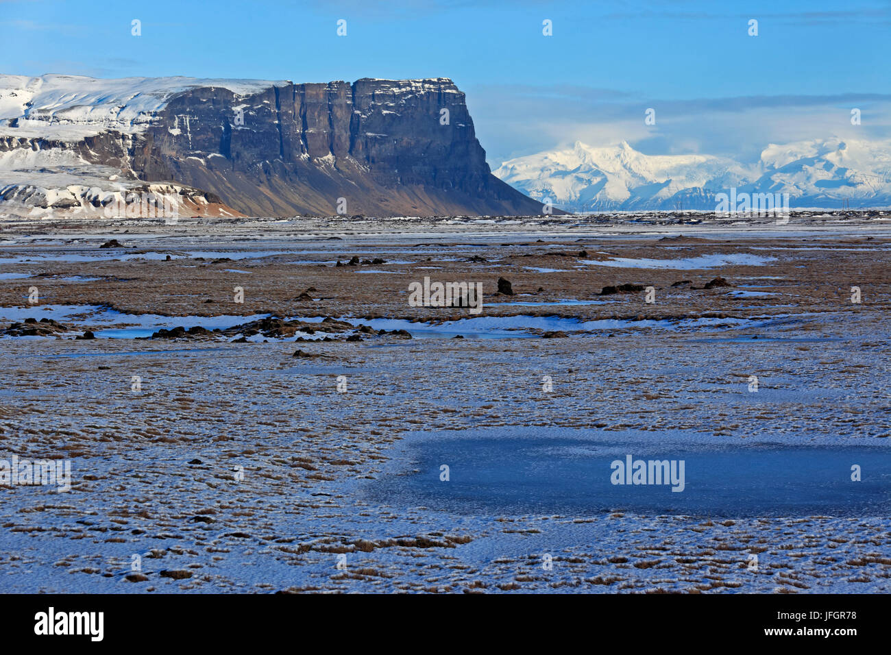 Iceland, Iceland, the south, view about the Skeidararsandur on the ...
