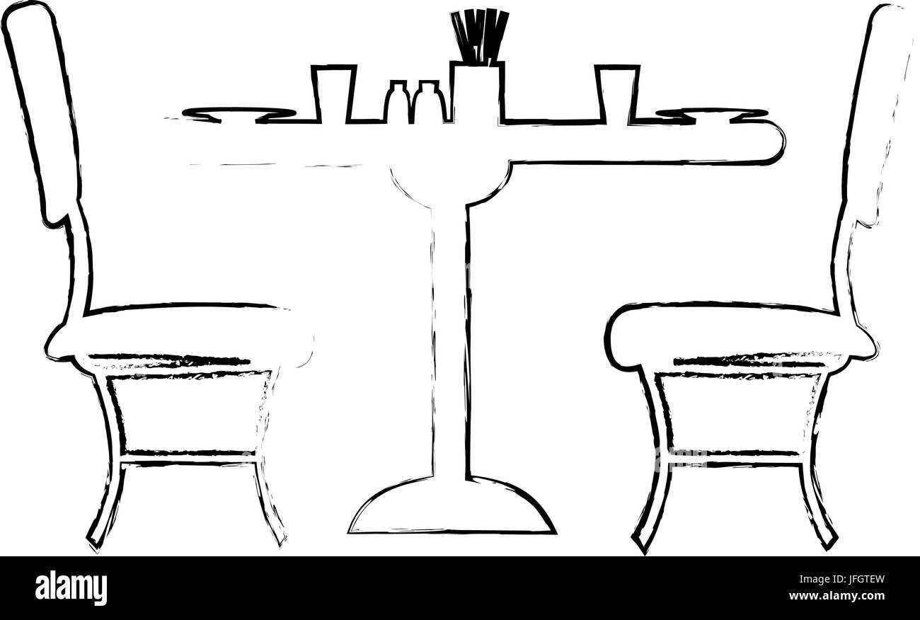 Desk with chairs restaurant Stock Vector Image & Art - Alamy