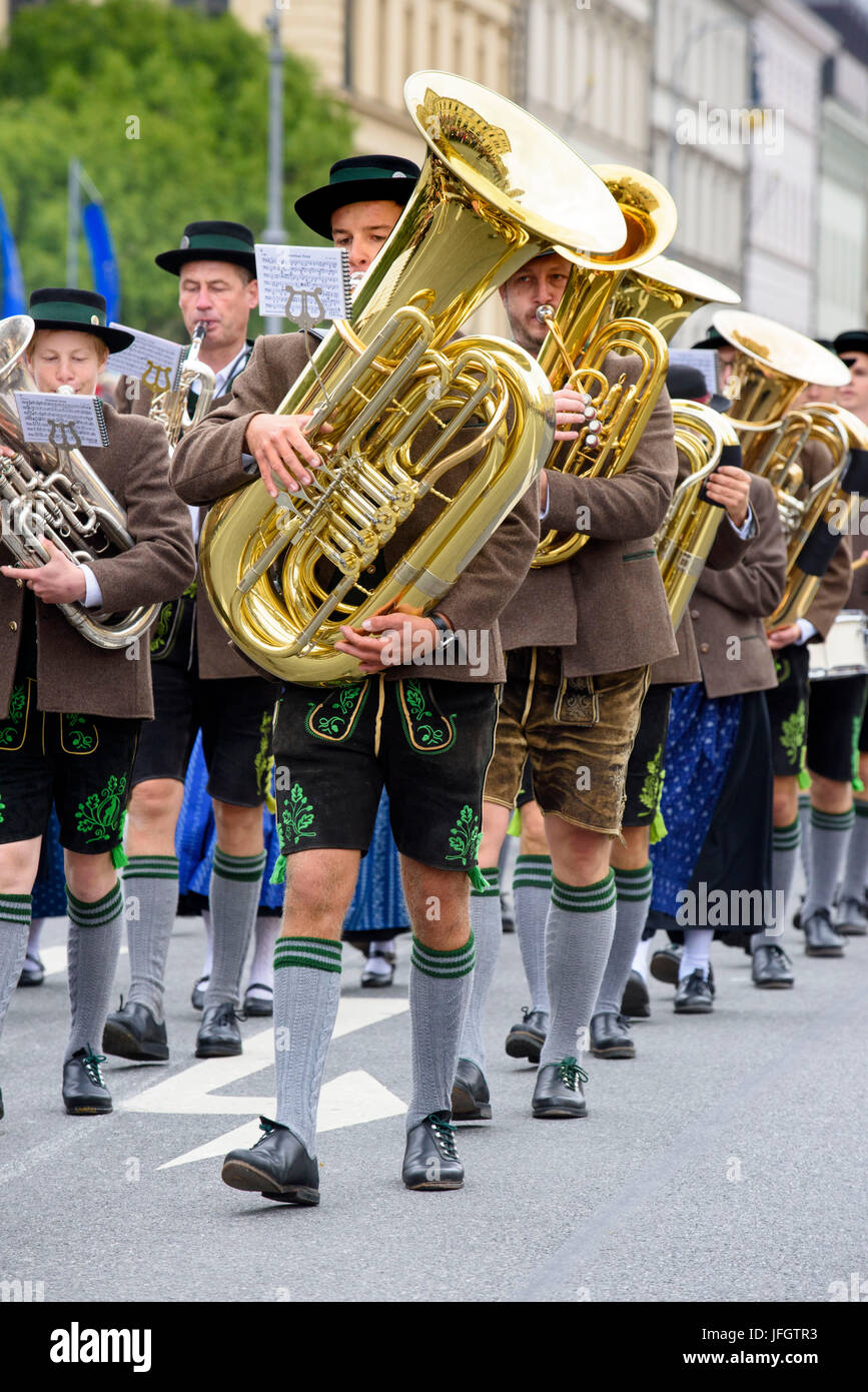 Oktoberfest in 2015 with traditional costumes and protection procession ...