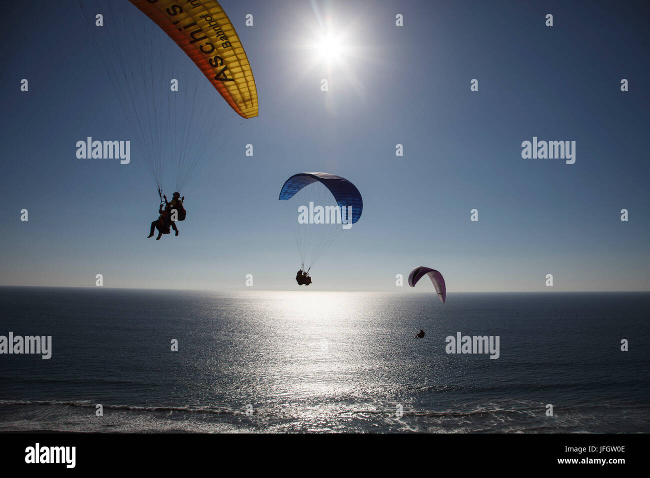 Chile, Maintencillo, paragliding, the Pacific Stock Photo - Alamy