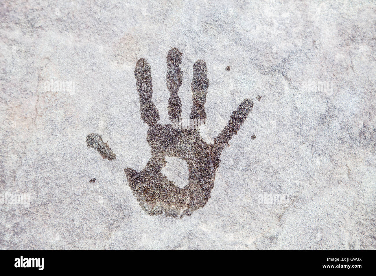 Impression, hand, water, stone Stock Photo - Alamy