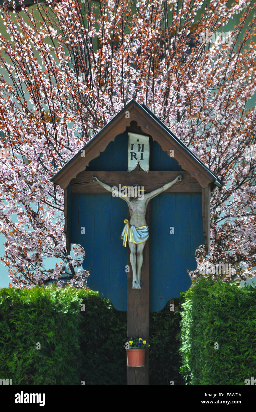 Roadside calvary, crucifix Stock Photo - Alamy