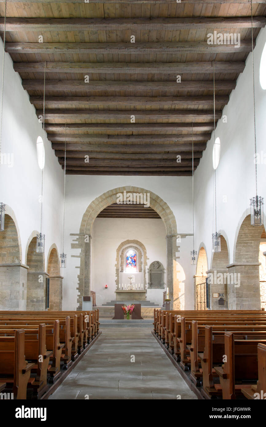 Minster Schienen St. Genesius inside, Höri, Lake of Constance ...