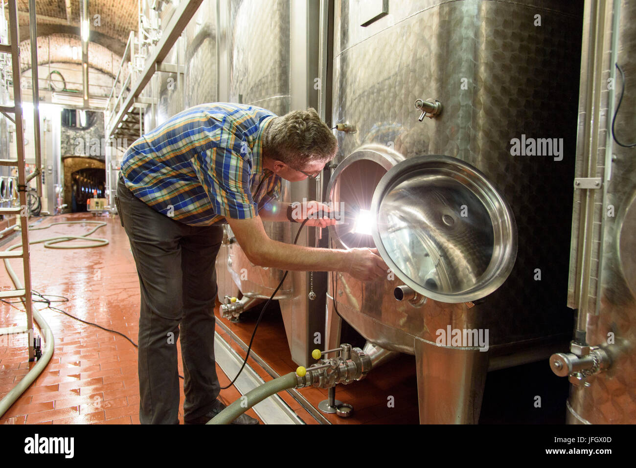 Wine cellar in the state vineyard Meersburg, Meersburg, Lake of ...