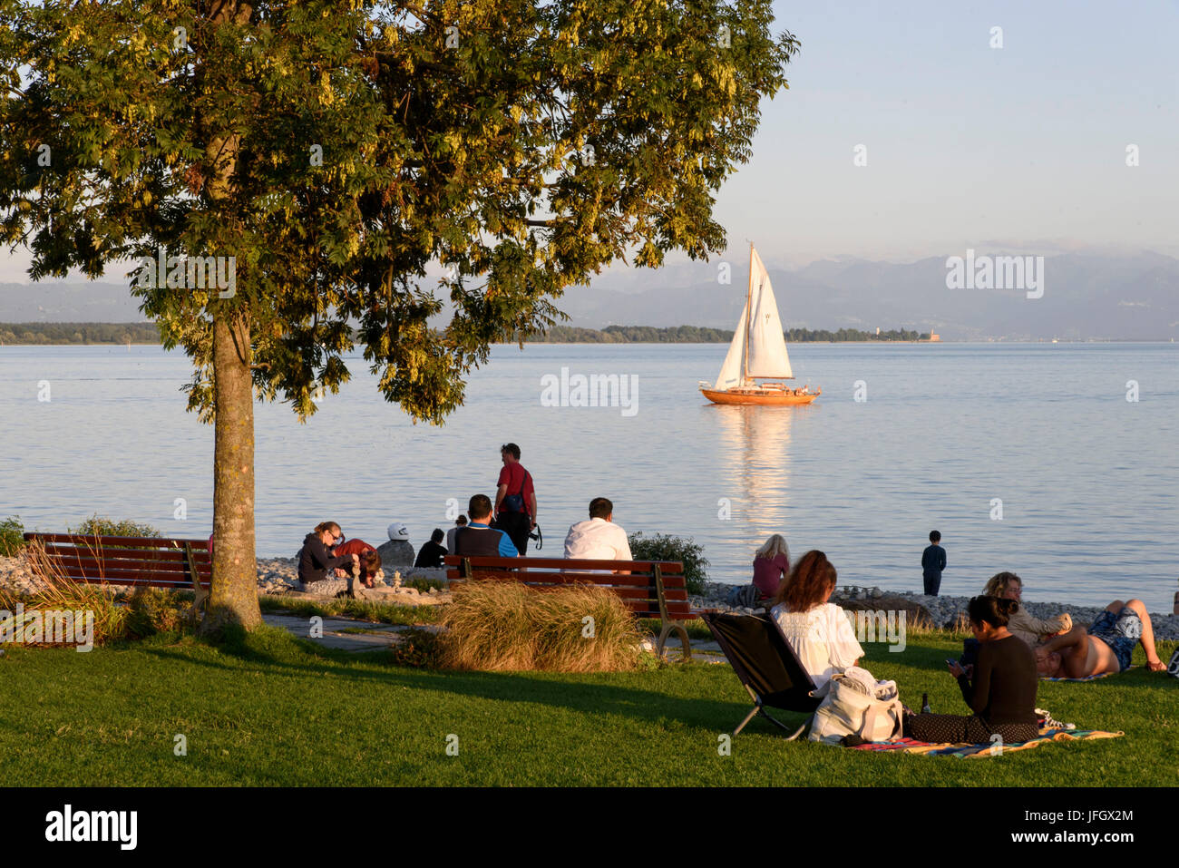 Lakeside, Friedrichshafen, Lake of Constance, Baden-Wurttemberg ...