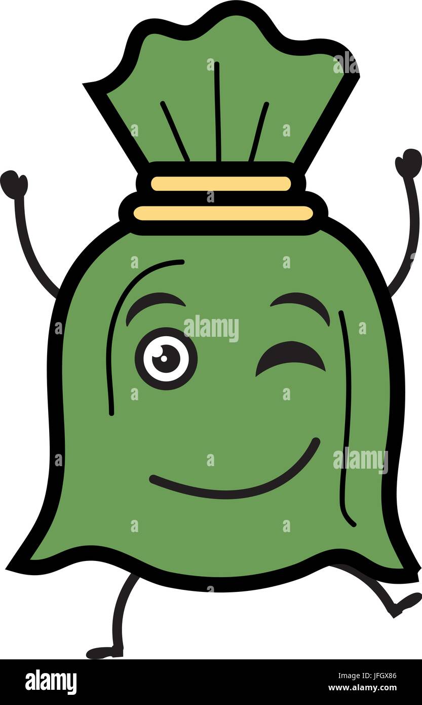 money bag kawaii character vector illustration design Stock Vector ...