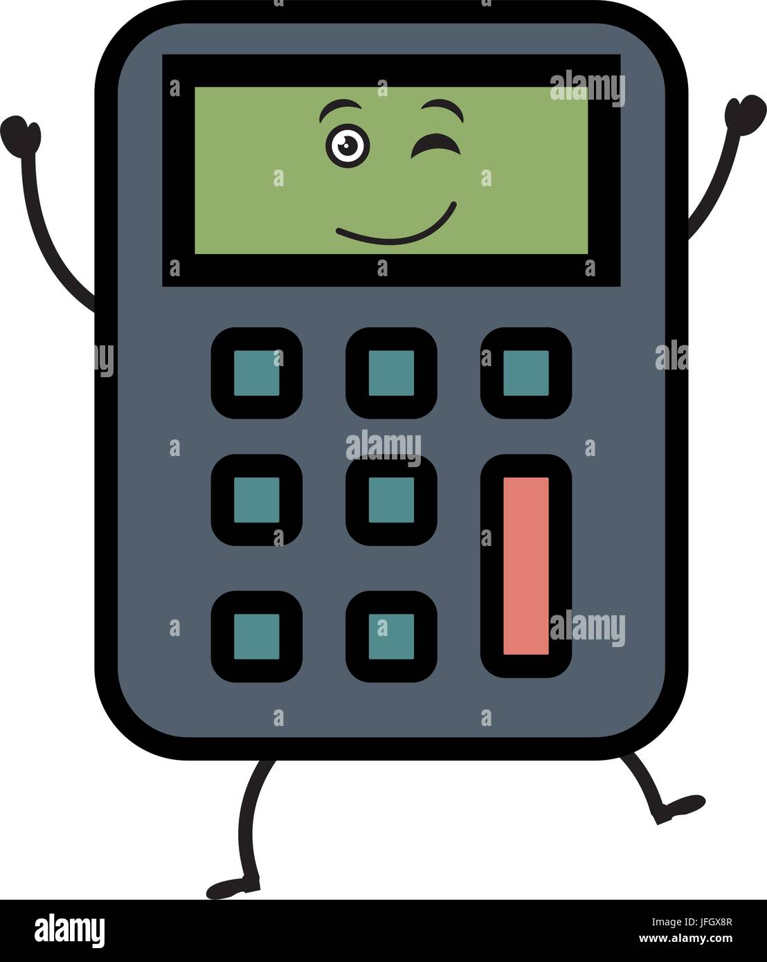 calculator math kawaii character vector illustration design Stock ...