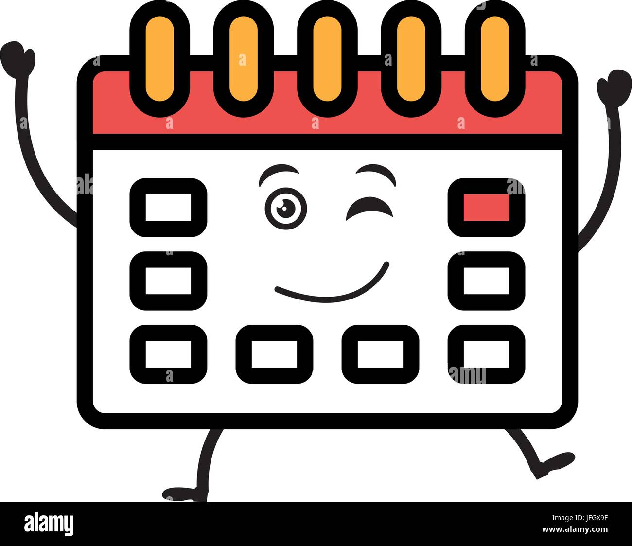 calendar reminder kawaii character vector illustration design Stock ...