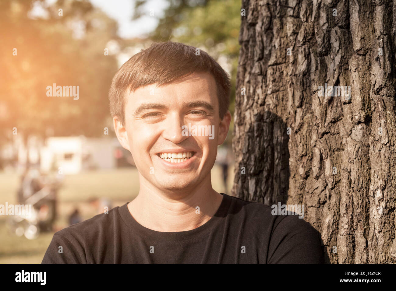 Happy man tree hi-res stock photography and images - Alamy