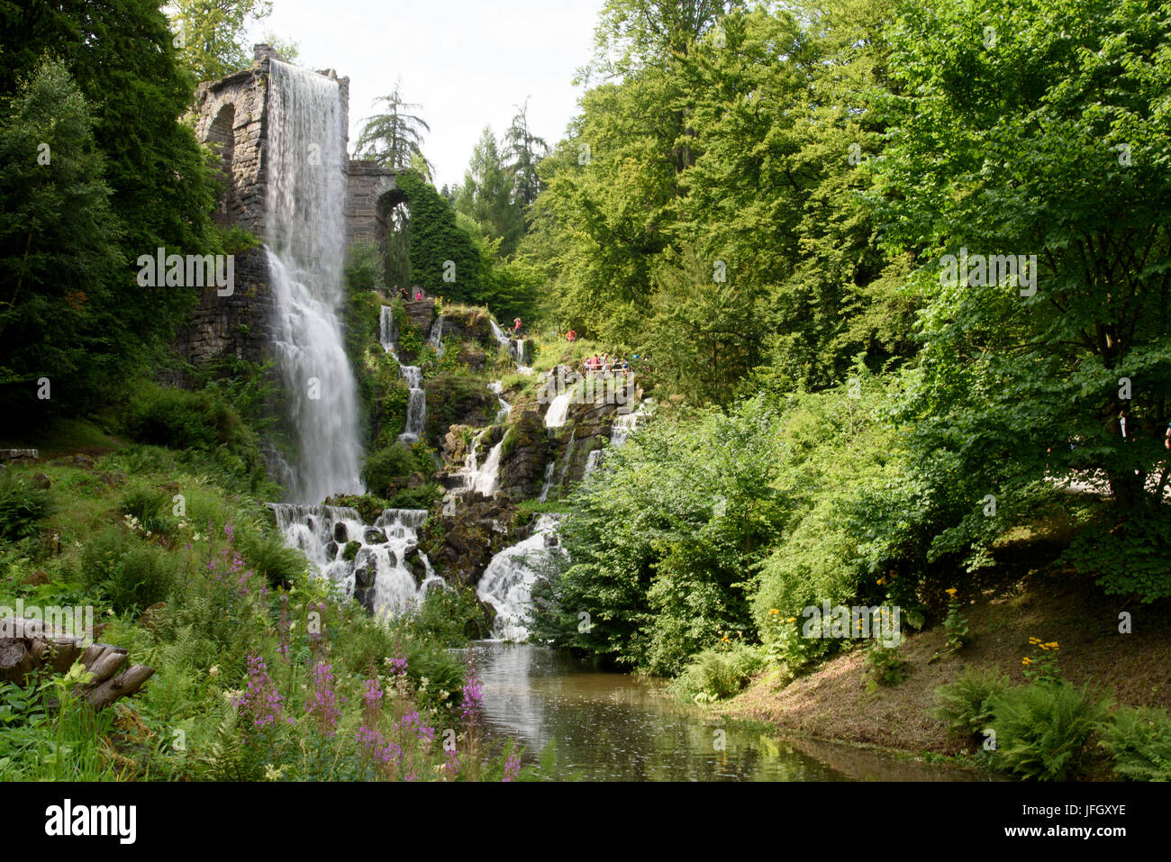 Water fountains mountain park Wilhelmshöhe, UNESCO world heritage ...