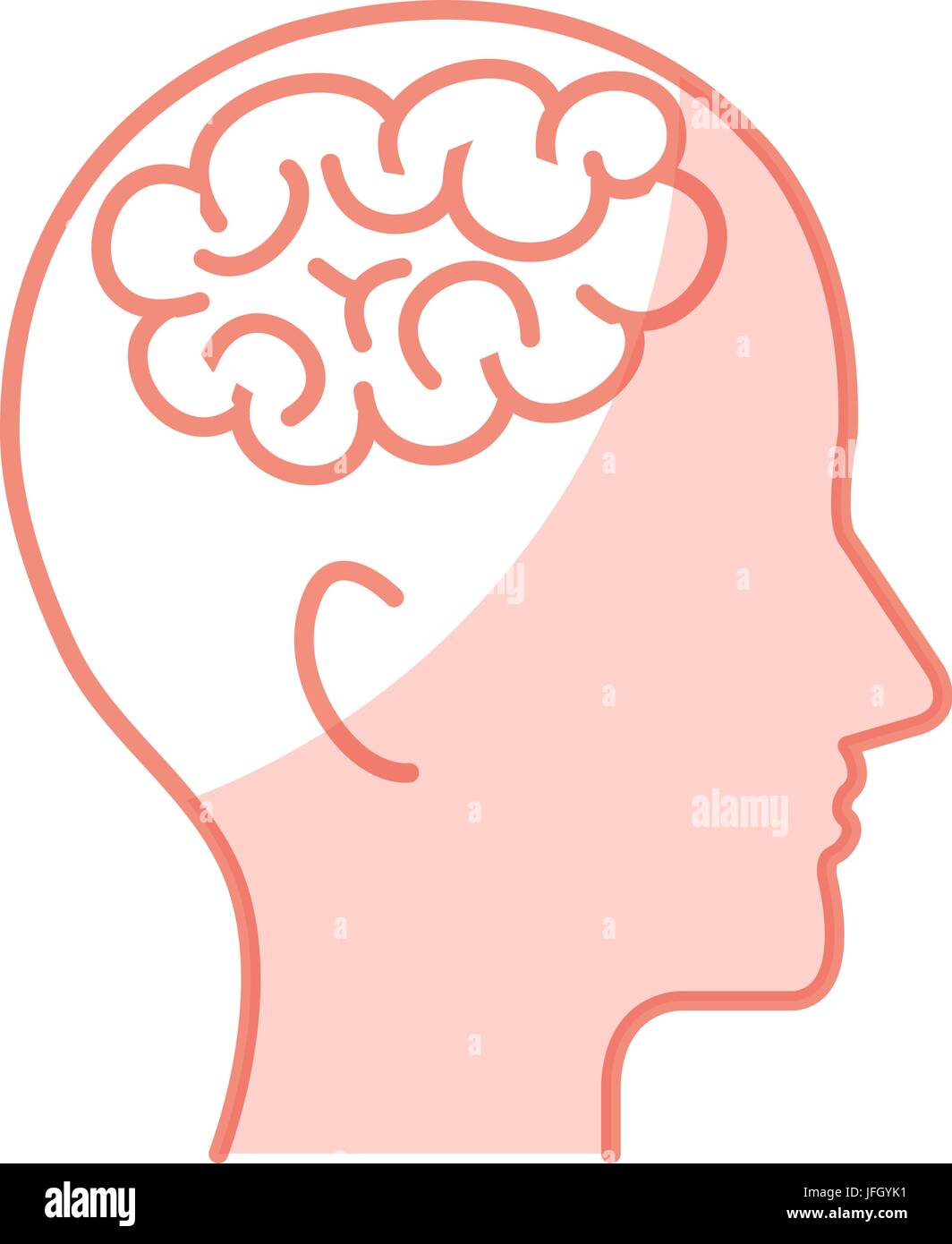 human profile with brain icon Stock Vector Image & Art - Alamy