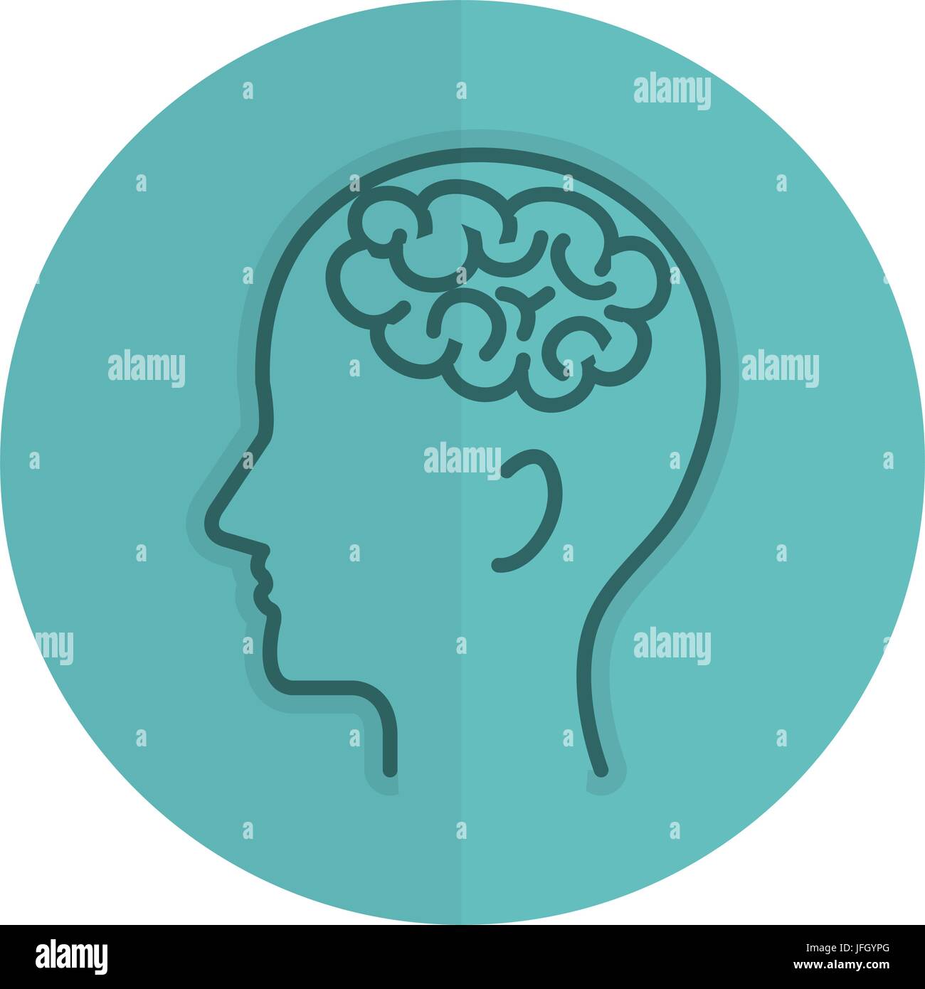 human profile with brain icon Stock Vector Image & Art - Alamy