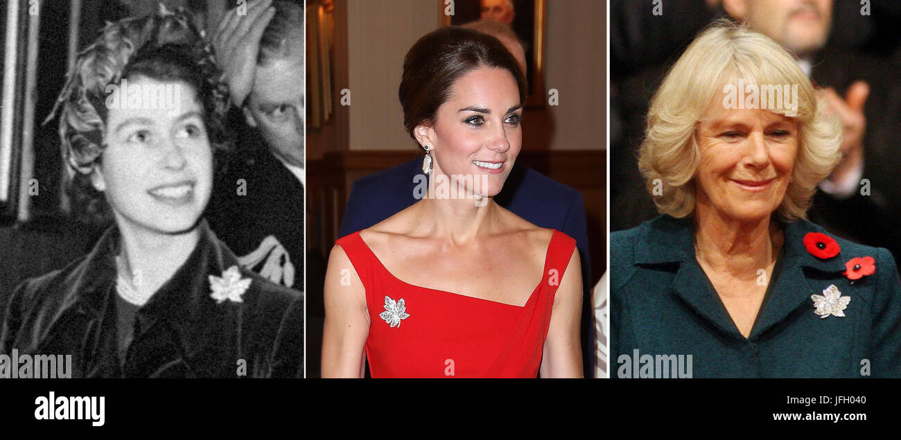File photos showing Princess Elizabeth (now Queen Elizabeth II) (left ...