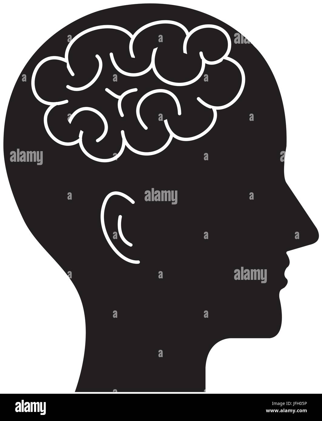 human profile with brain icon Stock Vector Image & Art - Alamy