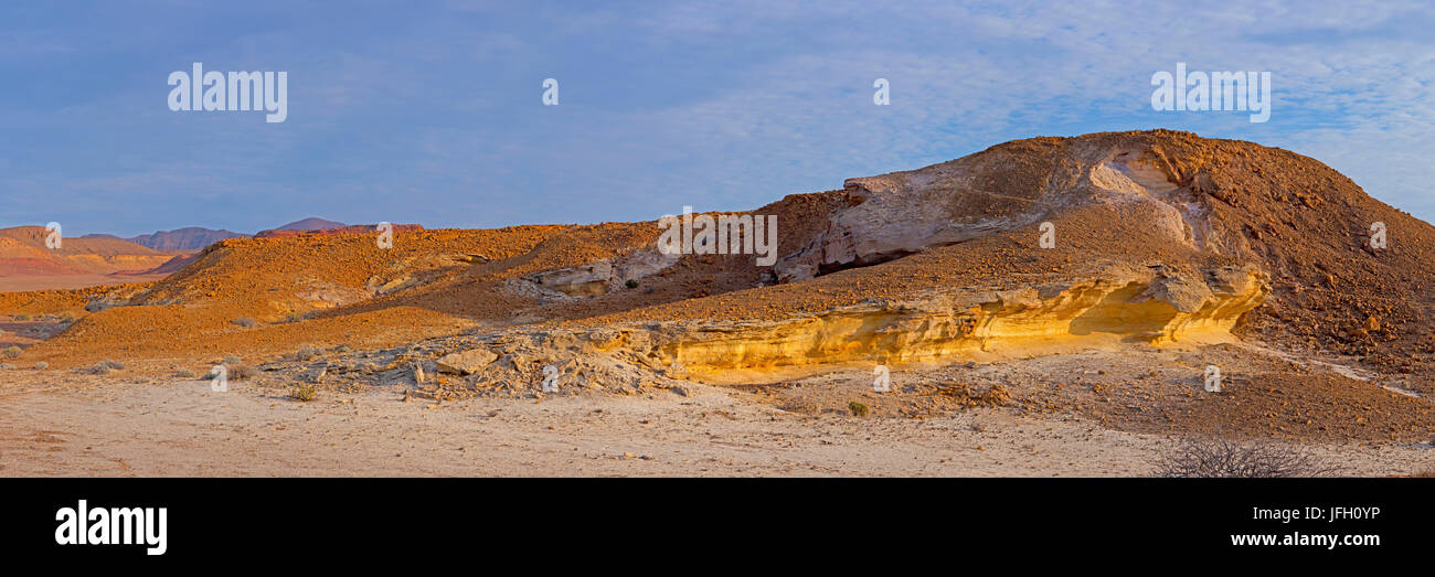 weather-beaten coloured sandstone rocks, Damaraland, Namibia, panorama ...