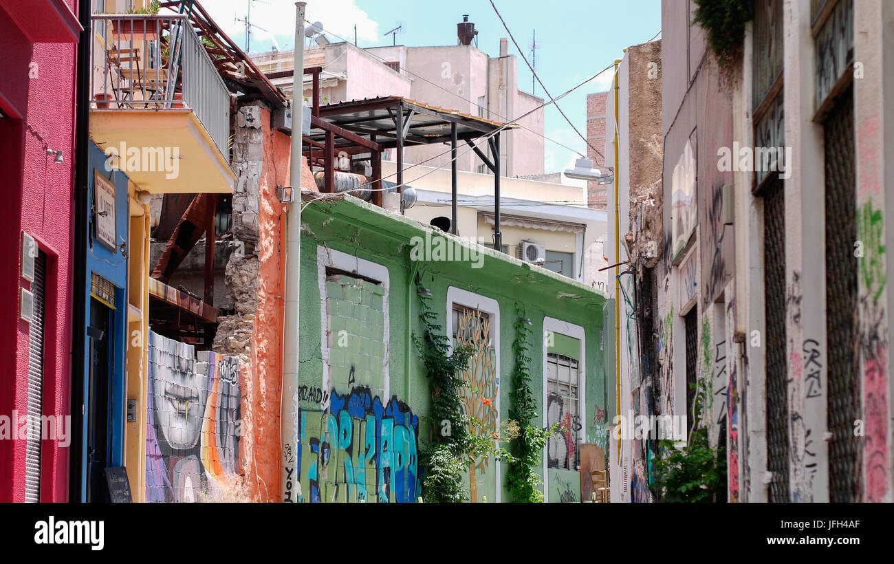General view of Psyri district in Athens (Greece Stock Photo - Alamy