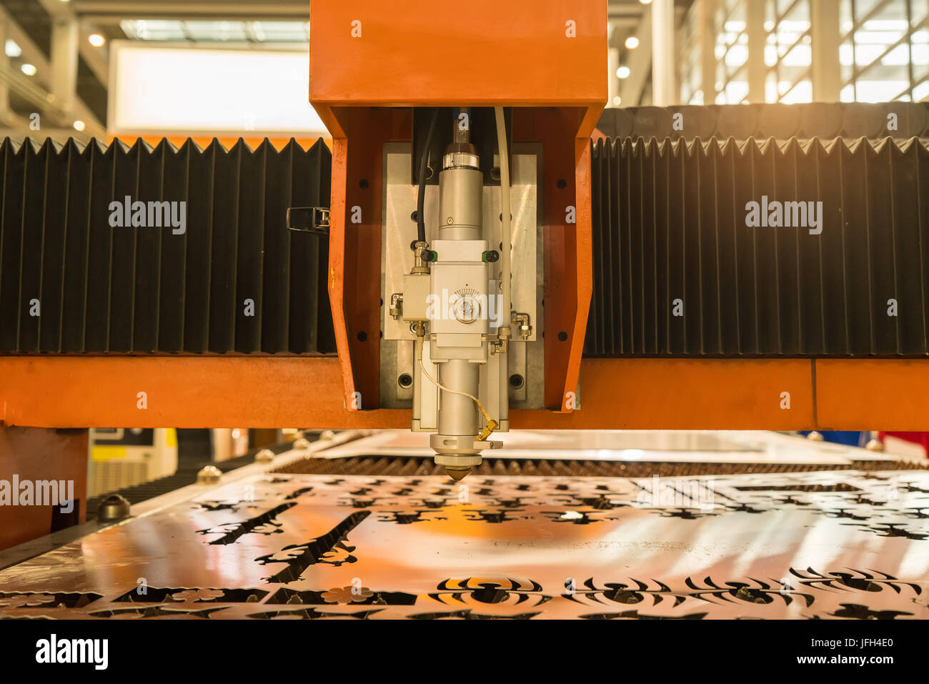 laser CNC cut machine while cutting the sheet metal Stock Photo - Alamy