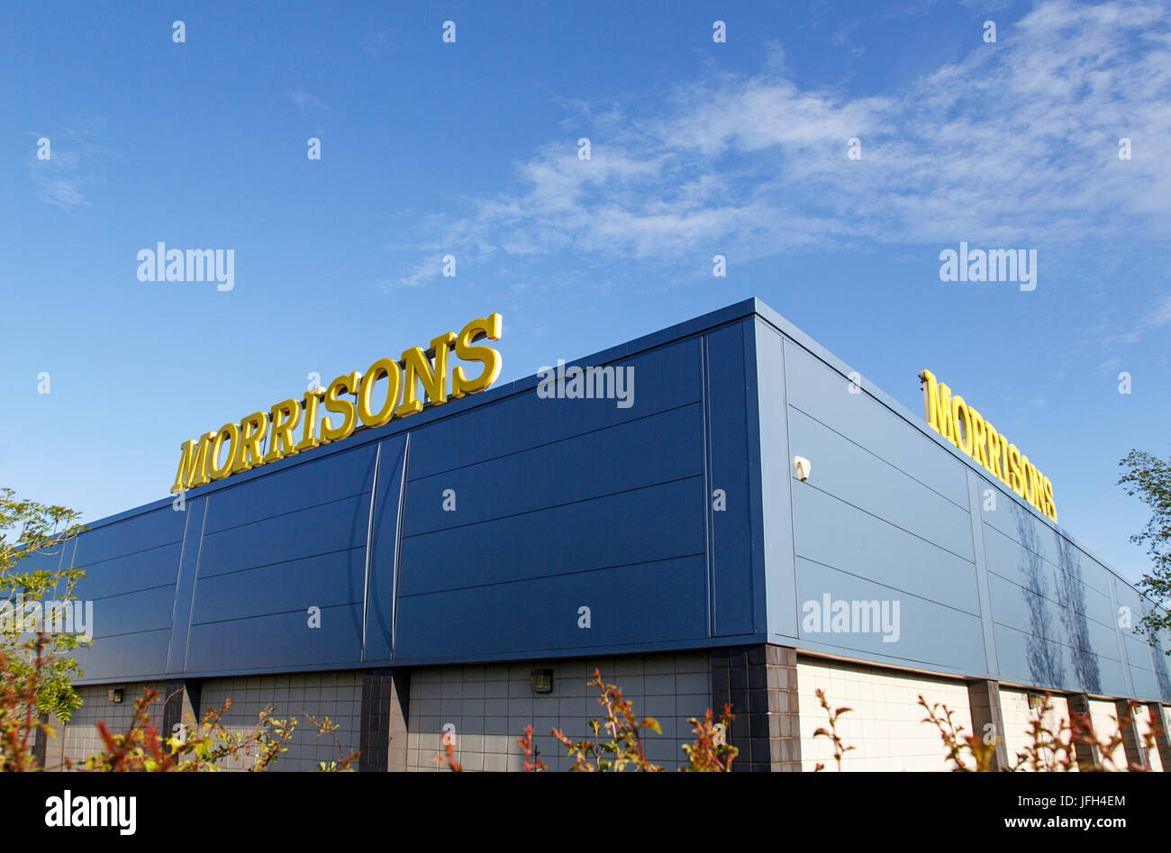 Sign outside morrisons hi-res stock photography and images - Alamy