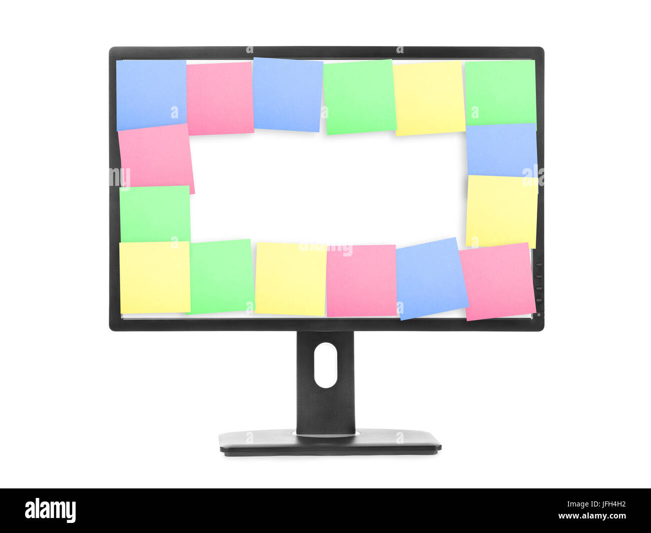 Sticky Note Papers on computer screen Stock Photo - Alamy