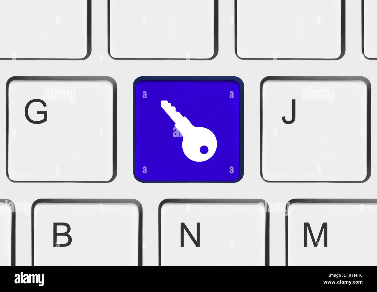 Computer keyboard with security key Stock Photo - Alamy