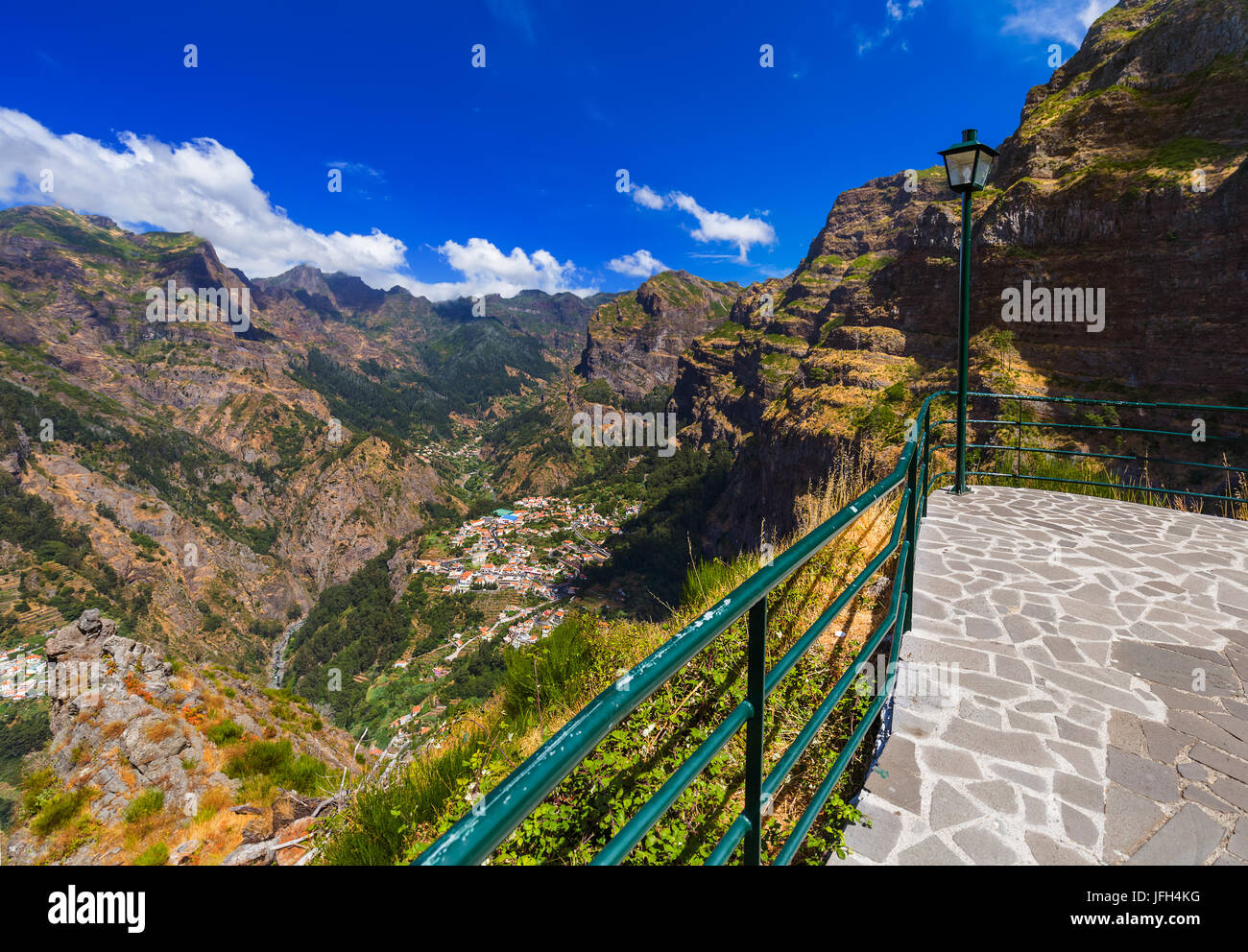 Viewpoint in mountains - Madeira Portugal Stock Photo - Alamy