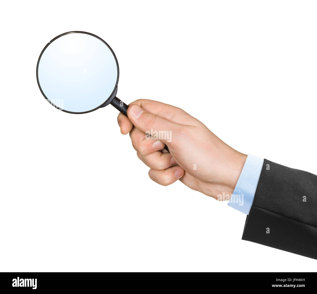 Magnifying glass in hand Stock Photo - Alamy