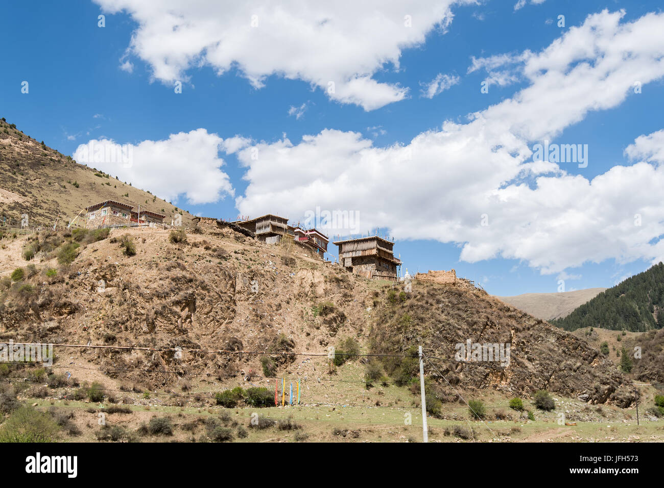 Traditional tibetan homes in villages,Sichuan Province,china Stock ...