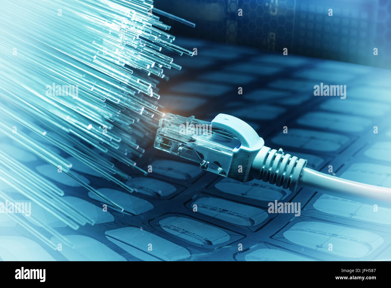 network cables closeup with fiber optical background Stock Photo - Alamy