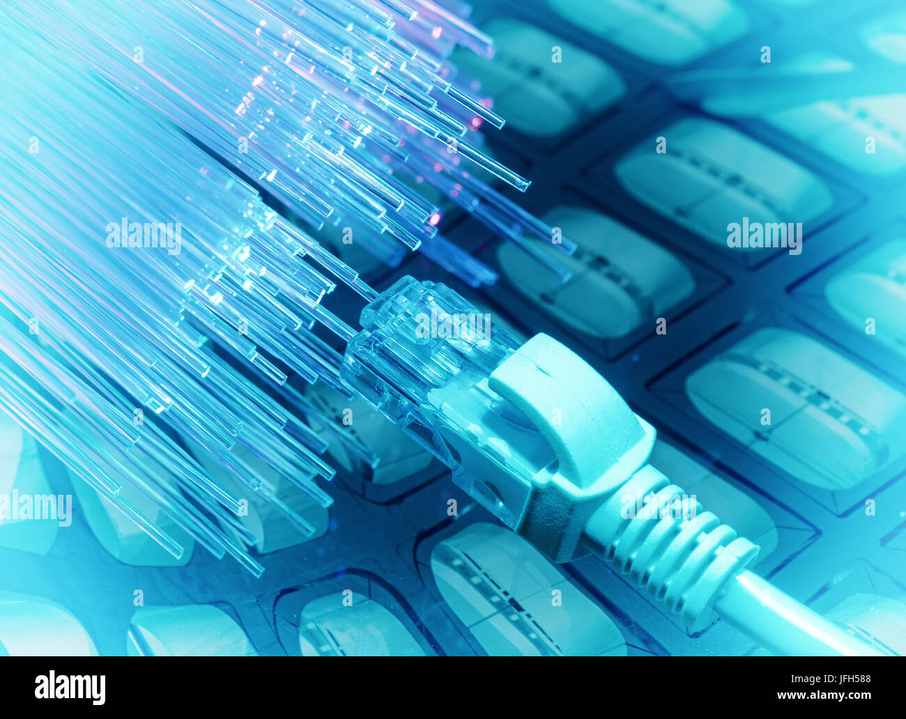 network cables closeup with fiber optical background Stock Photo - Alamy
