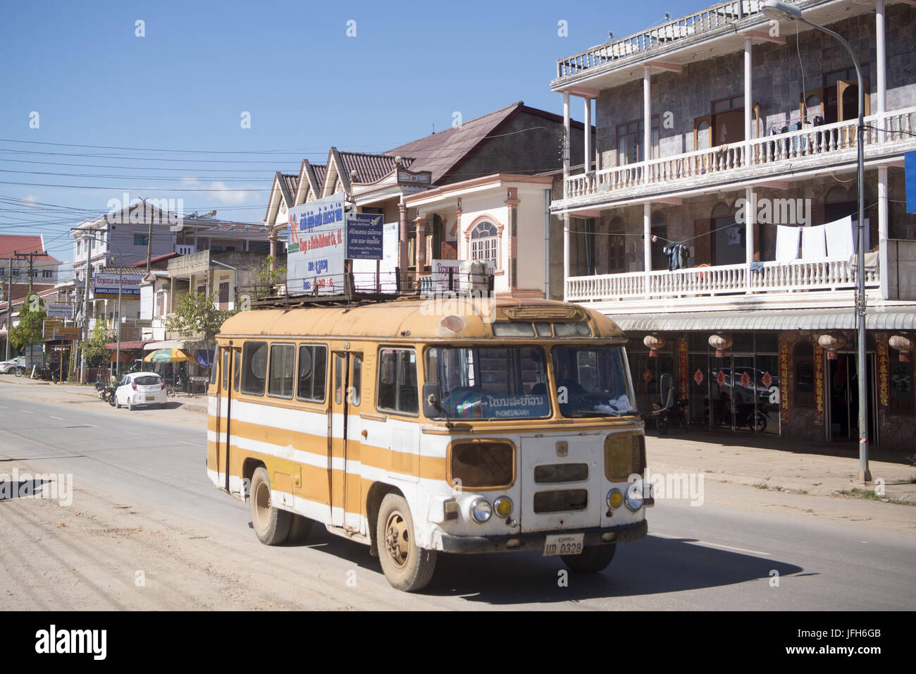 LAO PHONSAVAN TOWN TRANSPORT BUS Stock Photo - Alamy