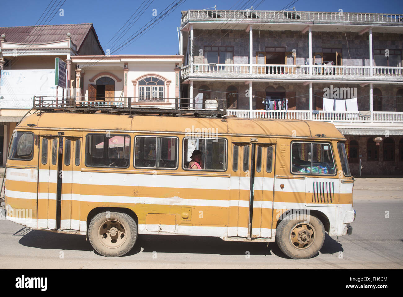 LAO PHONSAVAN TOWN TRANSPORT BUS Stock Photo - Alamy
