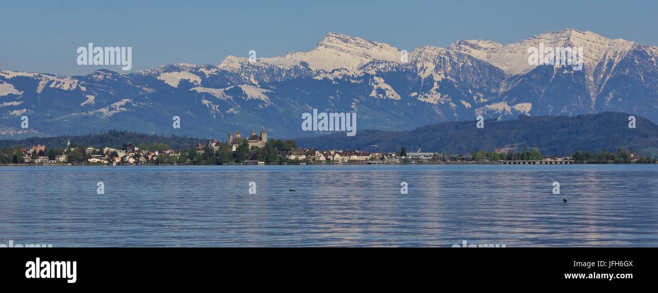Springtime at lake Zurichsee Stock Photo - Alamy