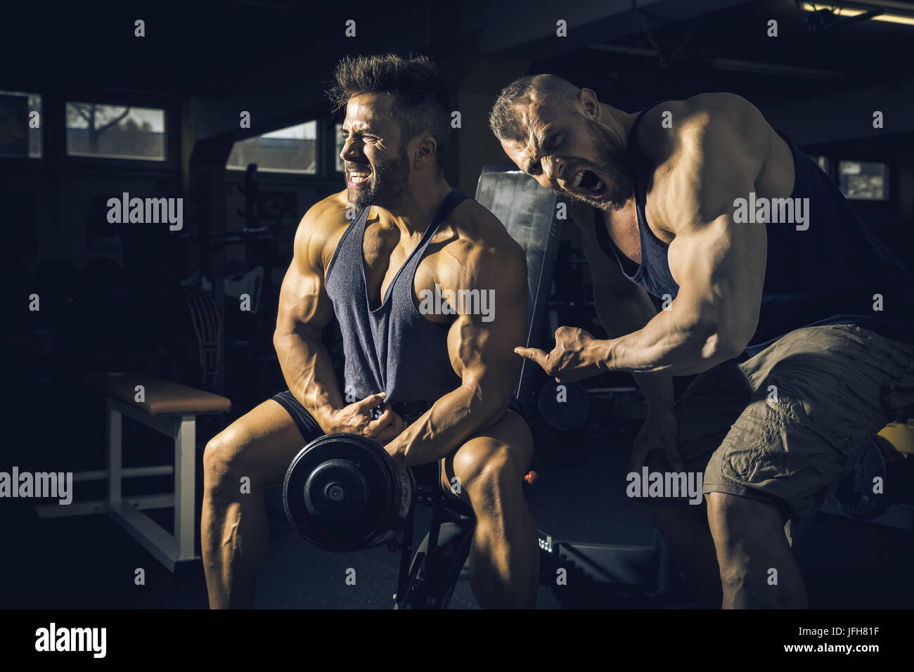 two men at the gym Stock Photo - Alamy